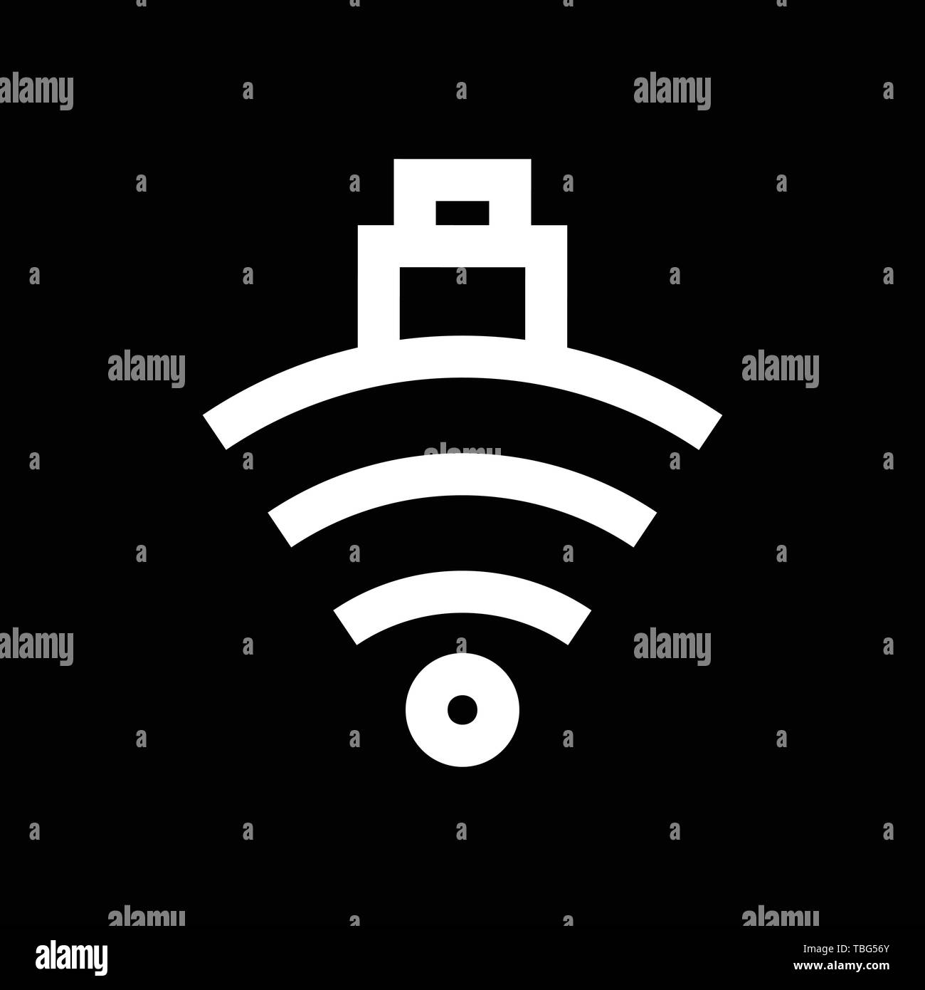 Wireless security icon - Protection wireless sign - Wifi lock Stock ...