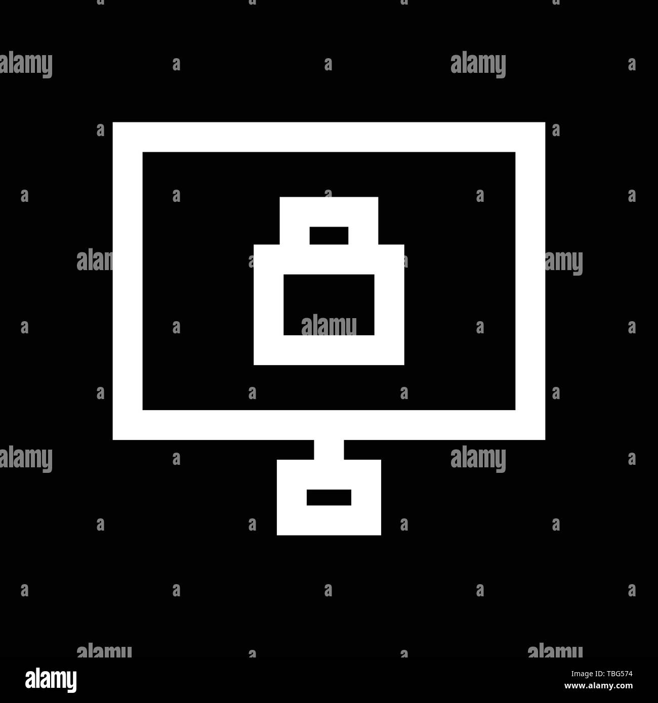 Computer security icon - Protection computer sign Stock Vector Image ...