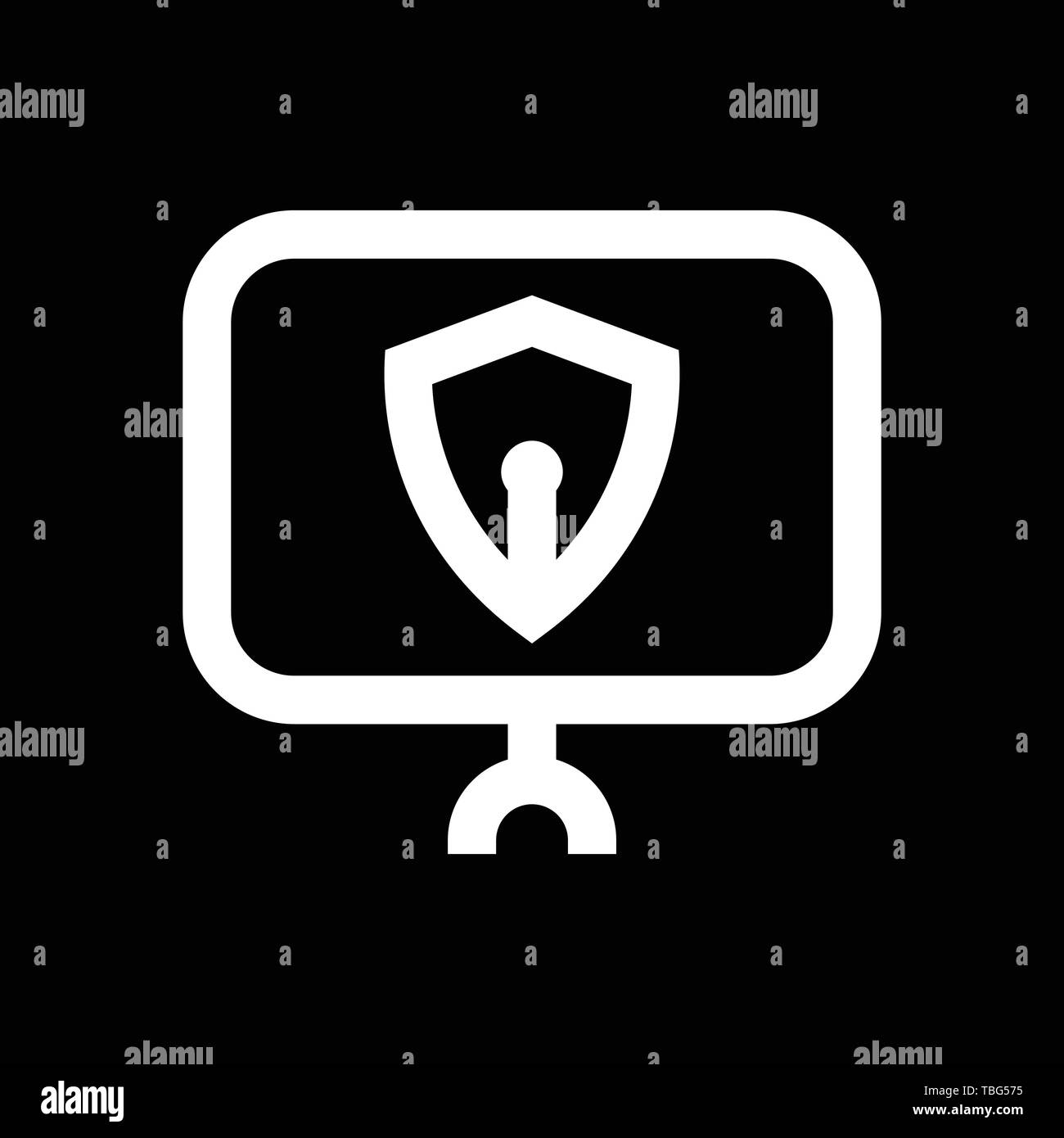Computer security icon - Protection computer sign Stock Vector Image ...