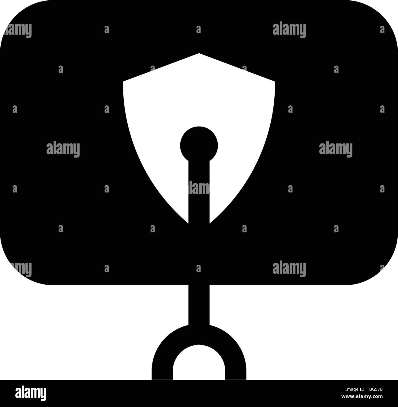 Computer security icon - Protection computer sign Stock Vector Image ...