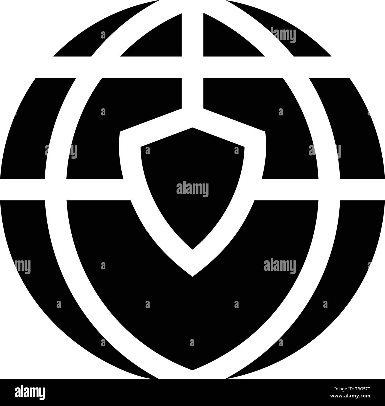 Global security icon - Protection world sign Stock Vector Image & Art ...