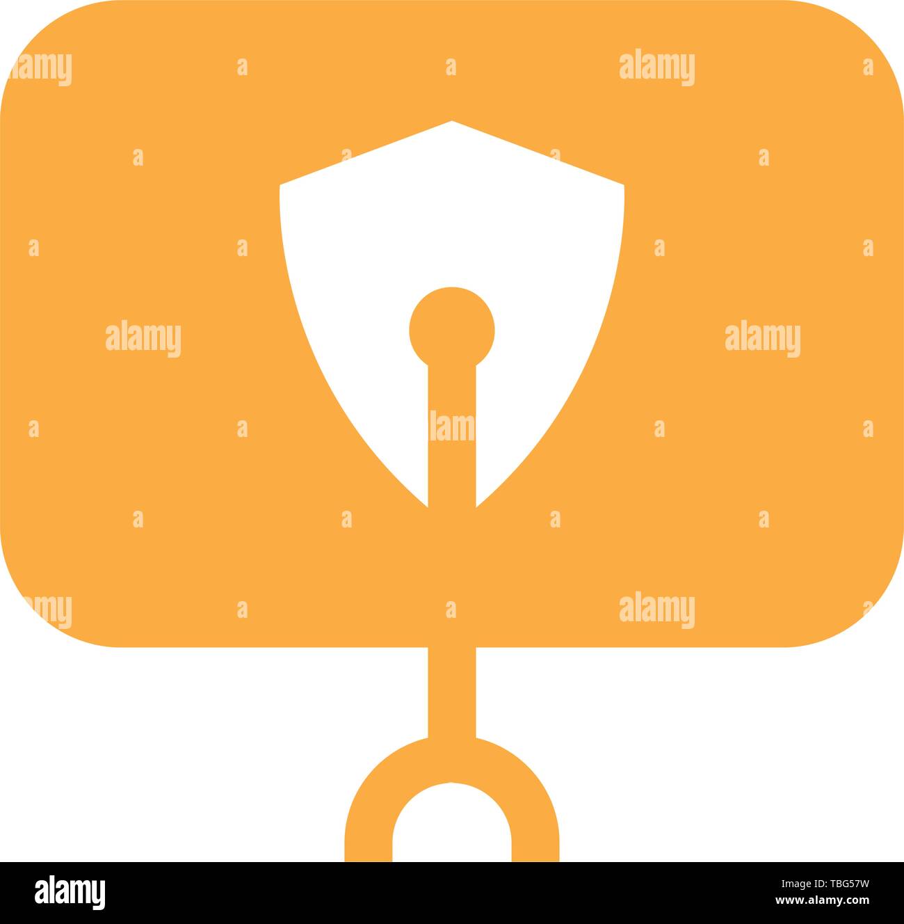 Computer security icon - Protection computer sign Stock Vector Image ...