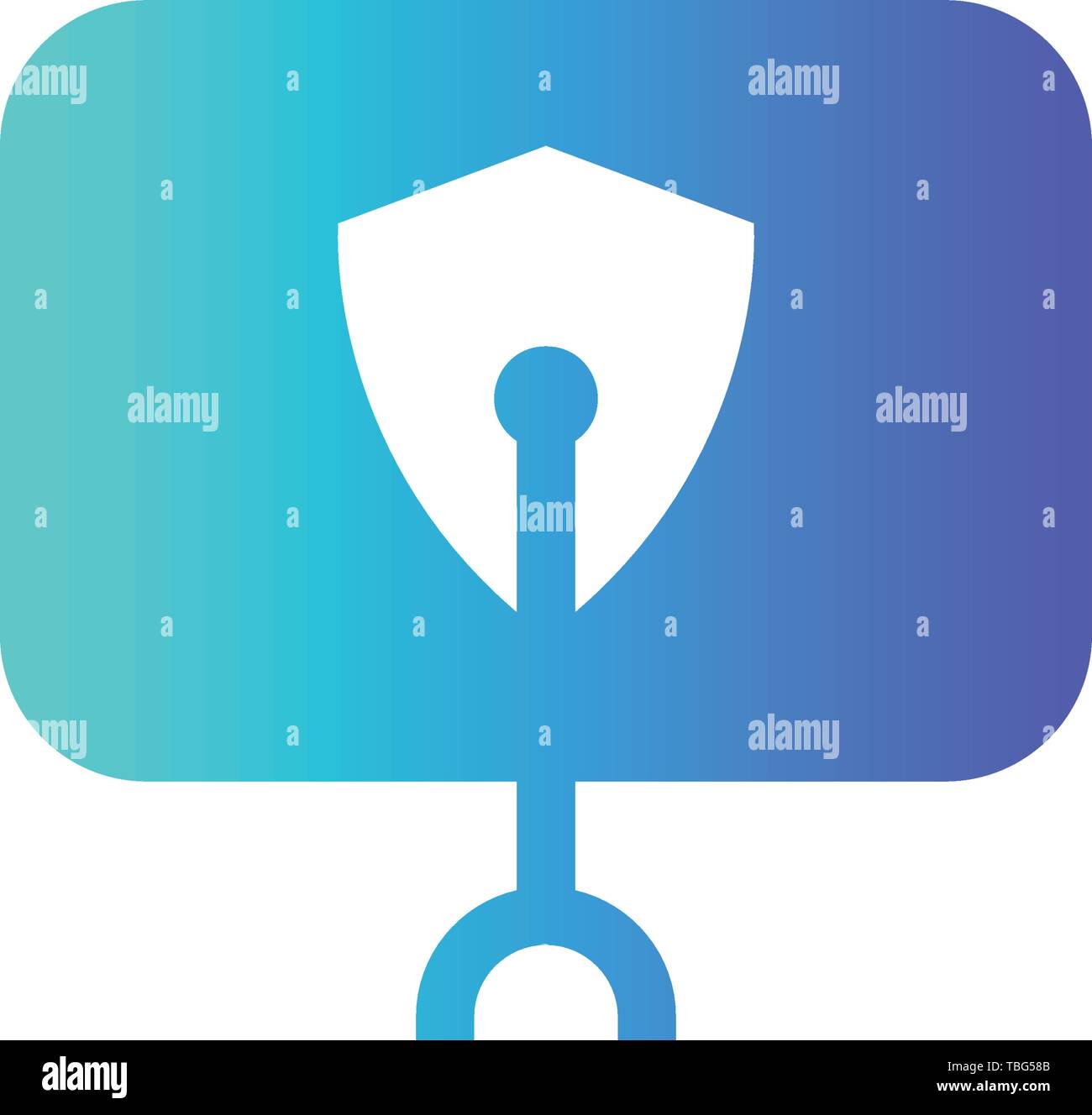 Computer security icon - Protection computer sign Stock Vector Image ...