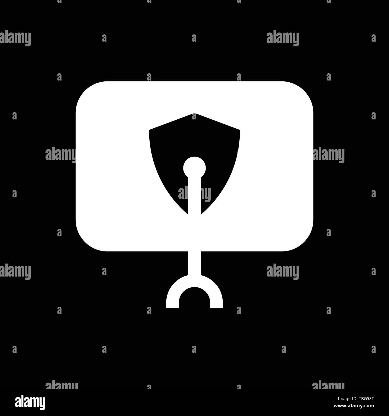 Computer security icon - Protection computer sign Stock Vector Image ...