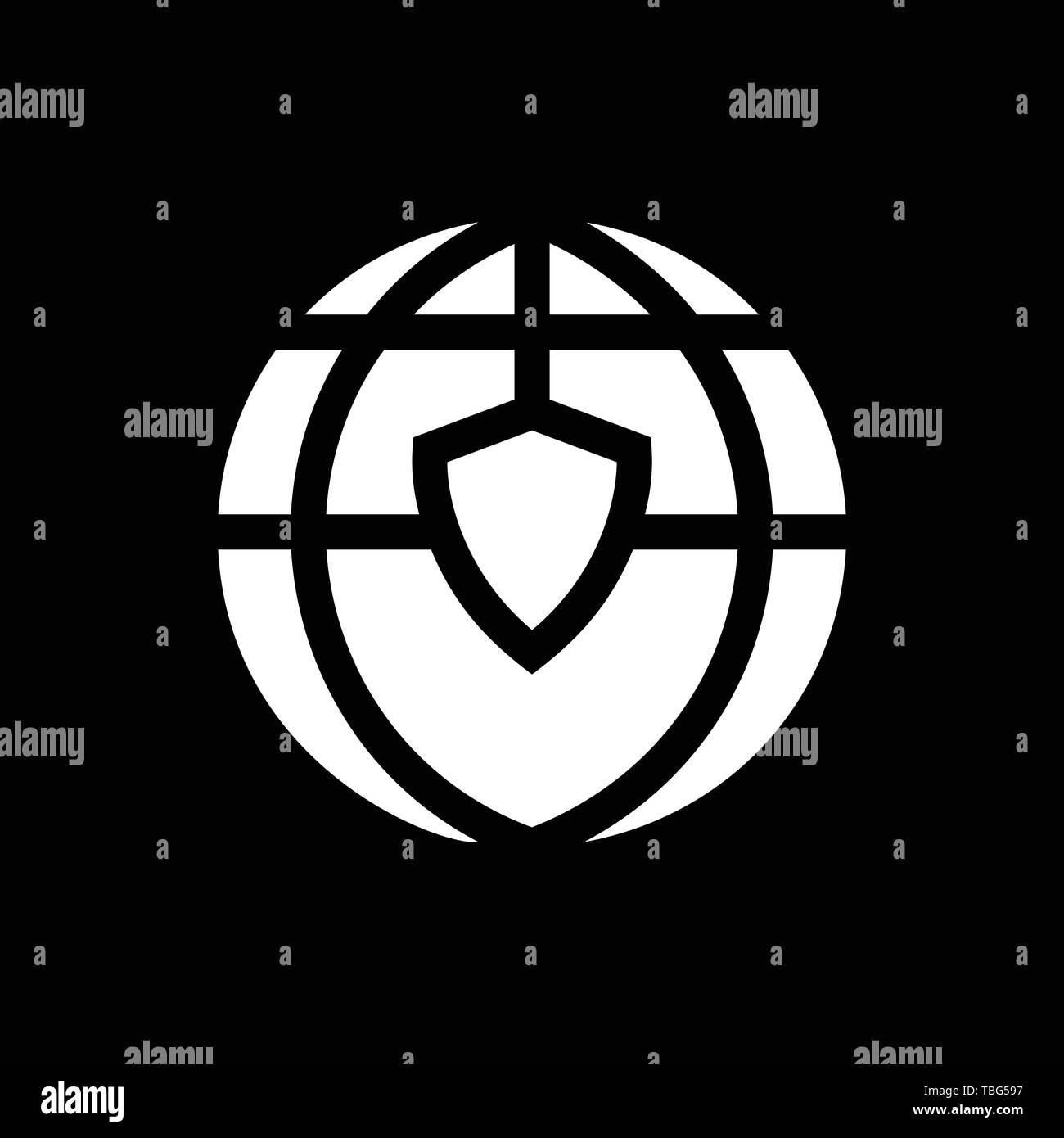Global security icon - Protection world sign Stock Vector Image & Art ...