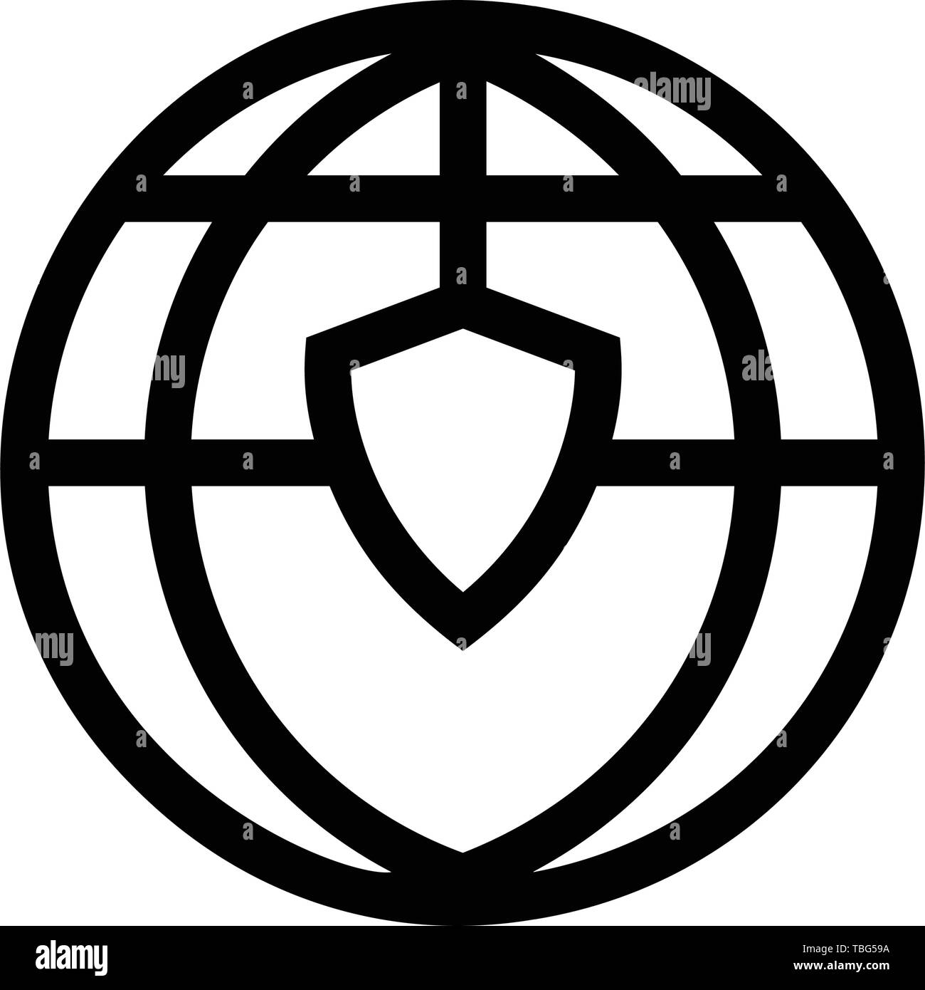 Global security icon - Protection world sign Stock Vector Image & Art ...