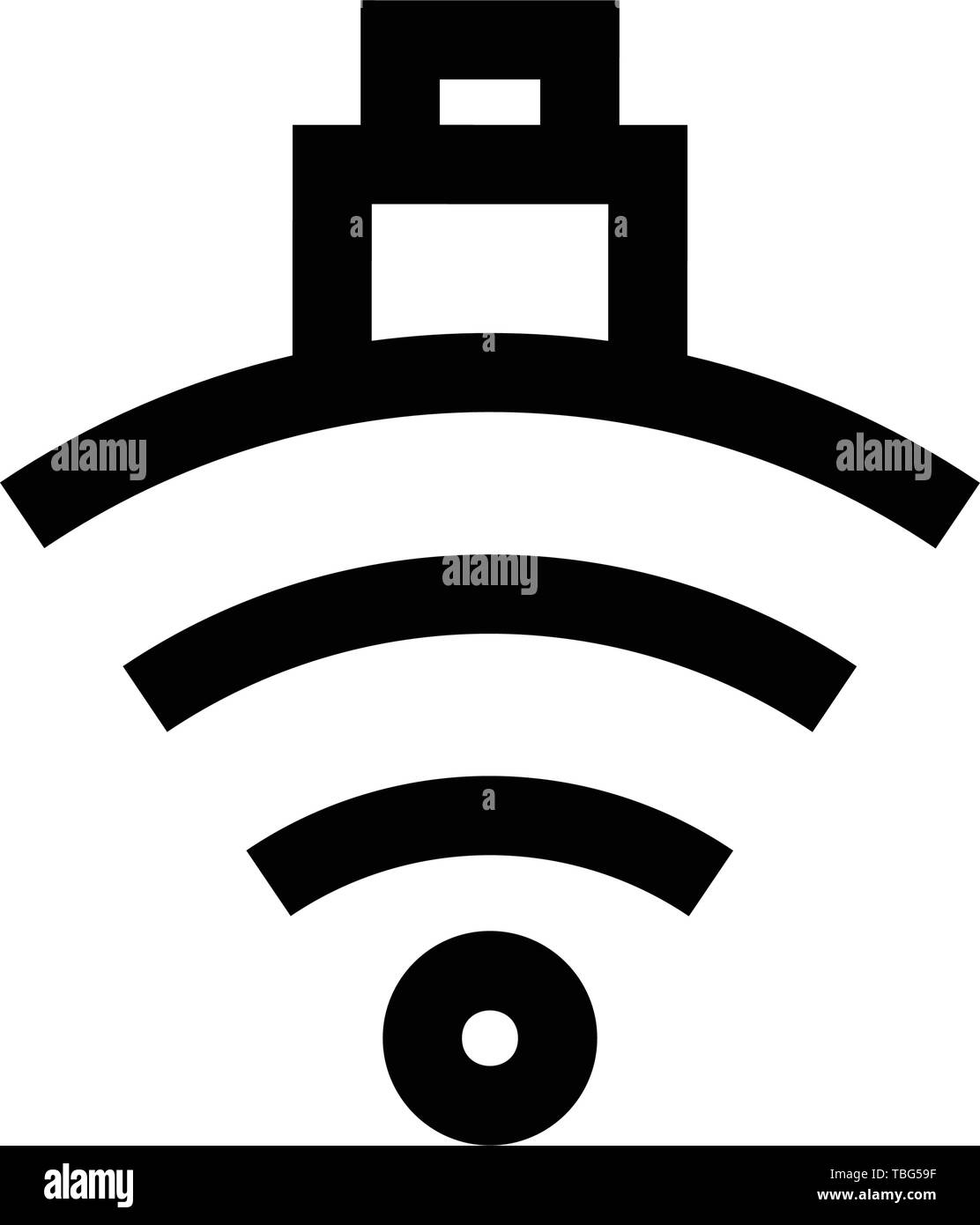 Wireless security icon - Protection wireless sign - Wifi lock Stock ...
