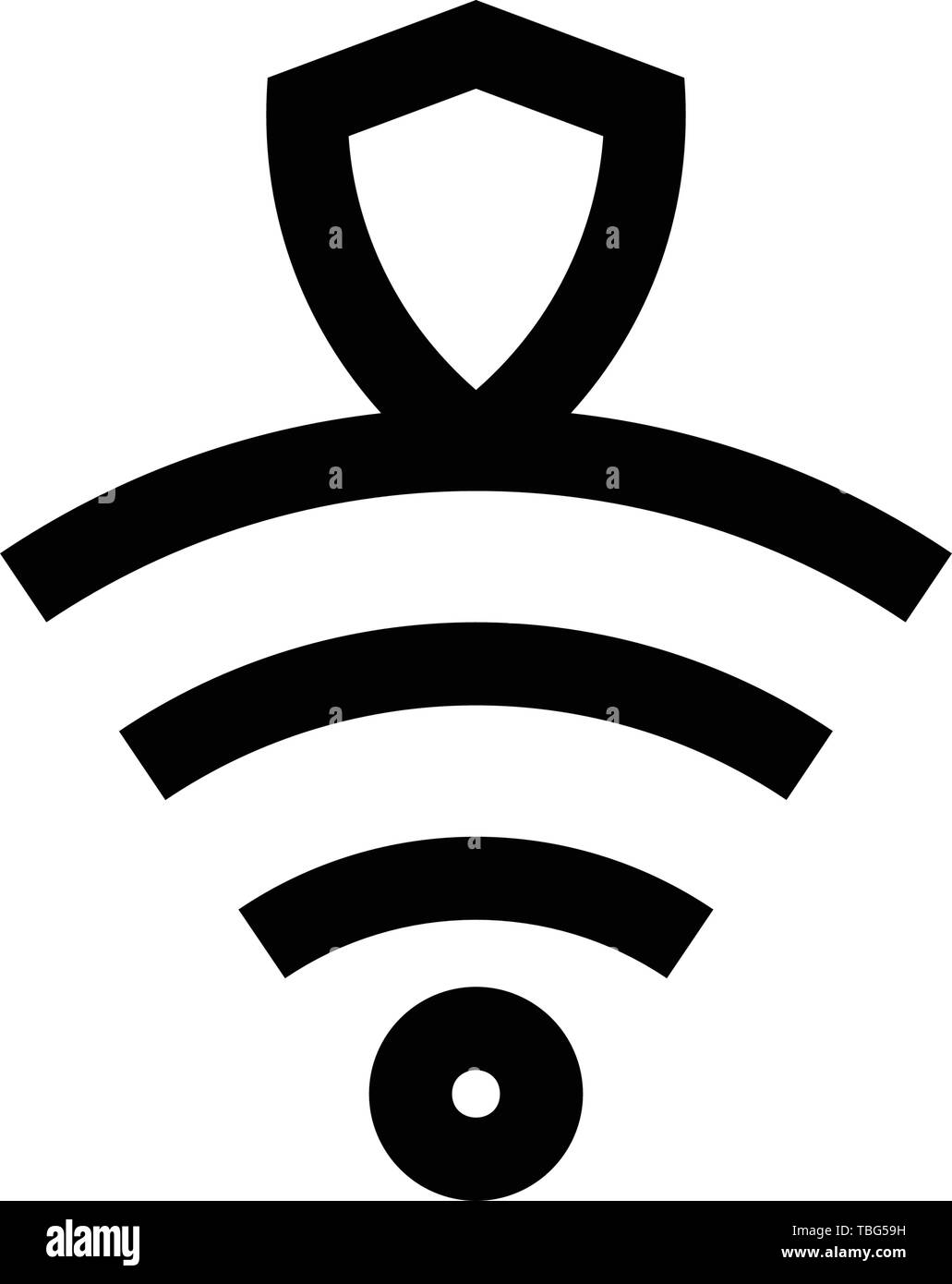 Wireless security icon - Protection wireless sign - Wifi lock Stock ...