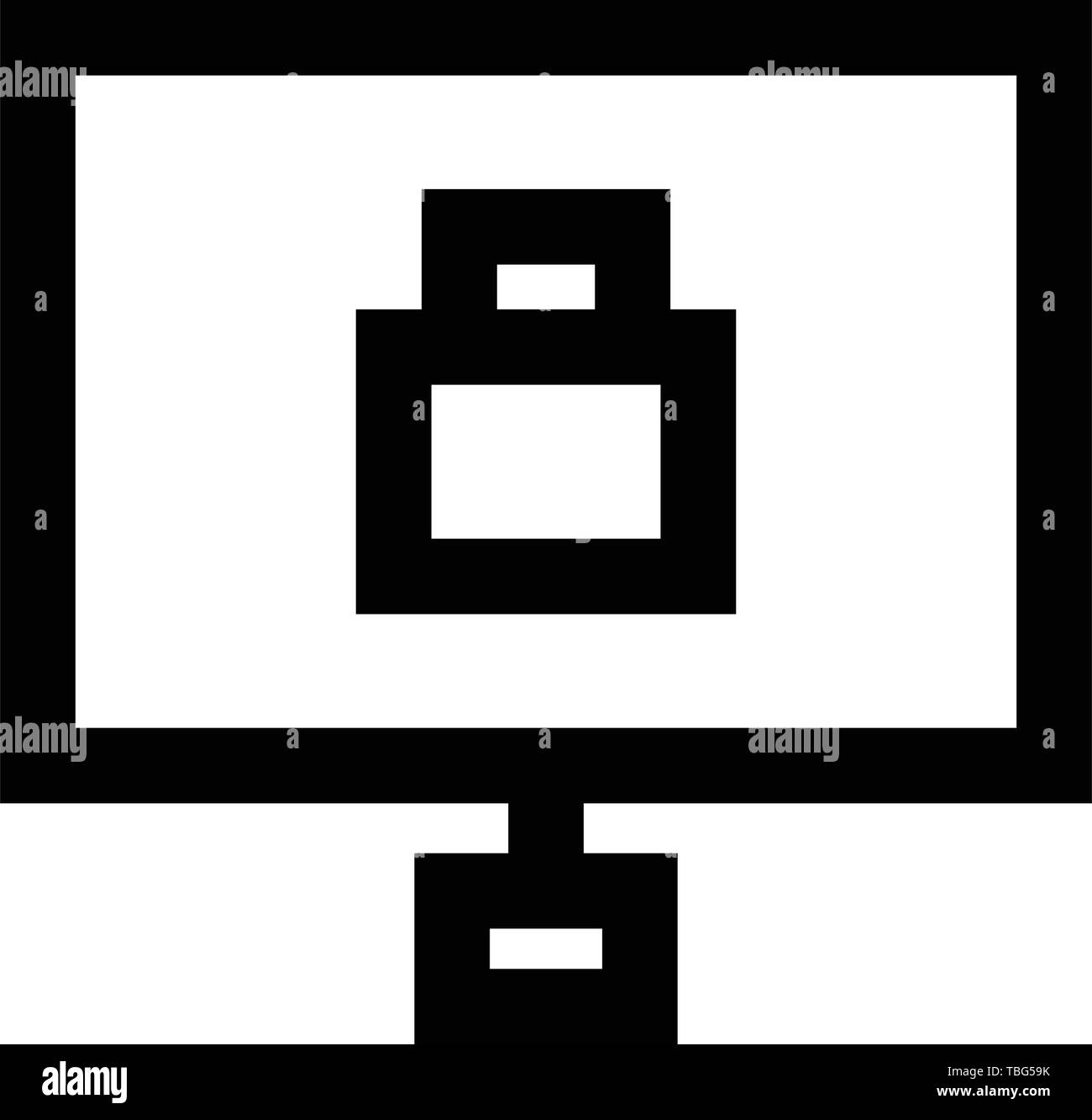 Computer security icon - Protection computer sign Stock Vector Image ...