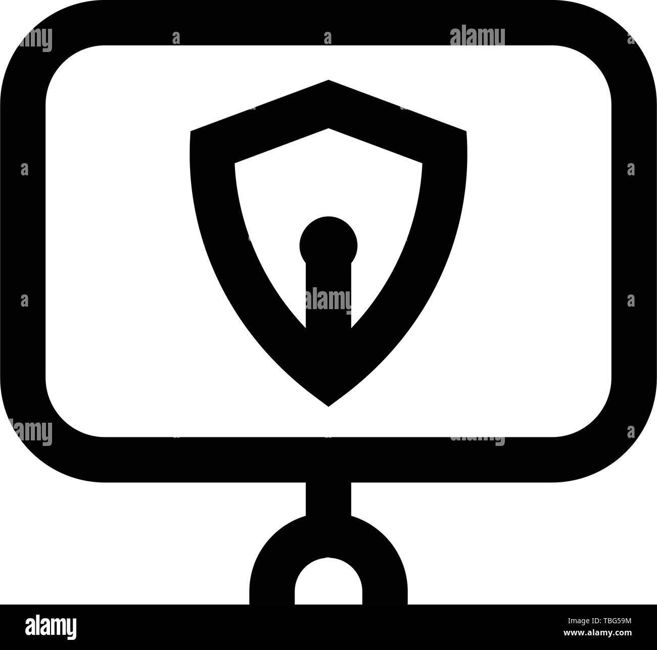 Computer security icon - Protection computer sign Stock Vector Image ...