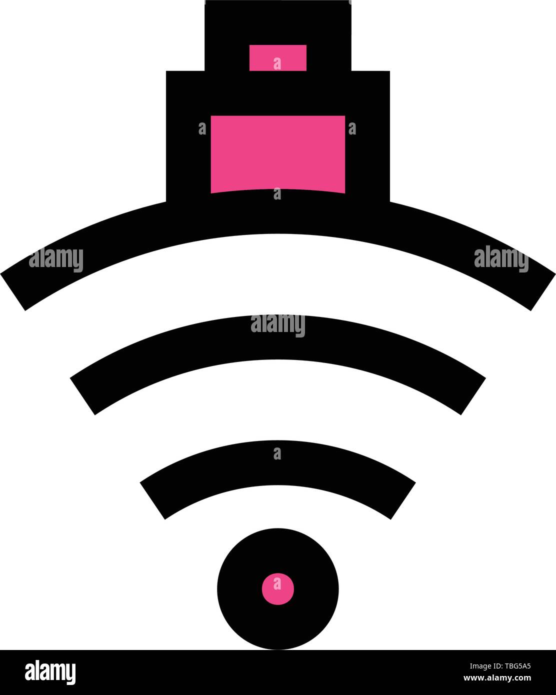 Wireless security icon - Protection wireless sign - Wifi lock Stock ...