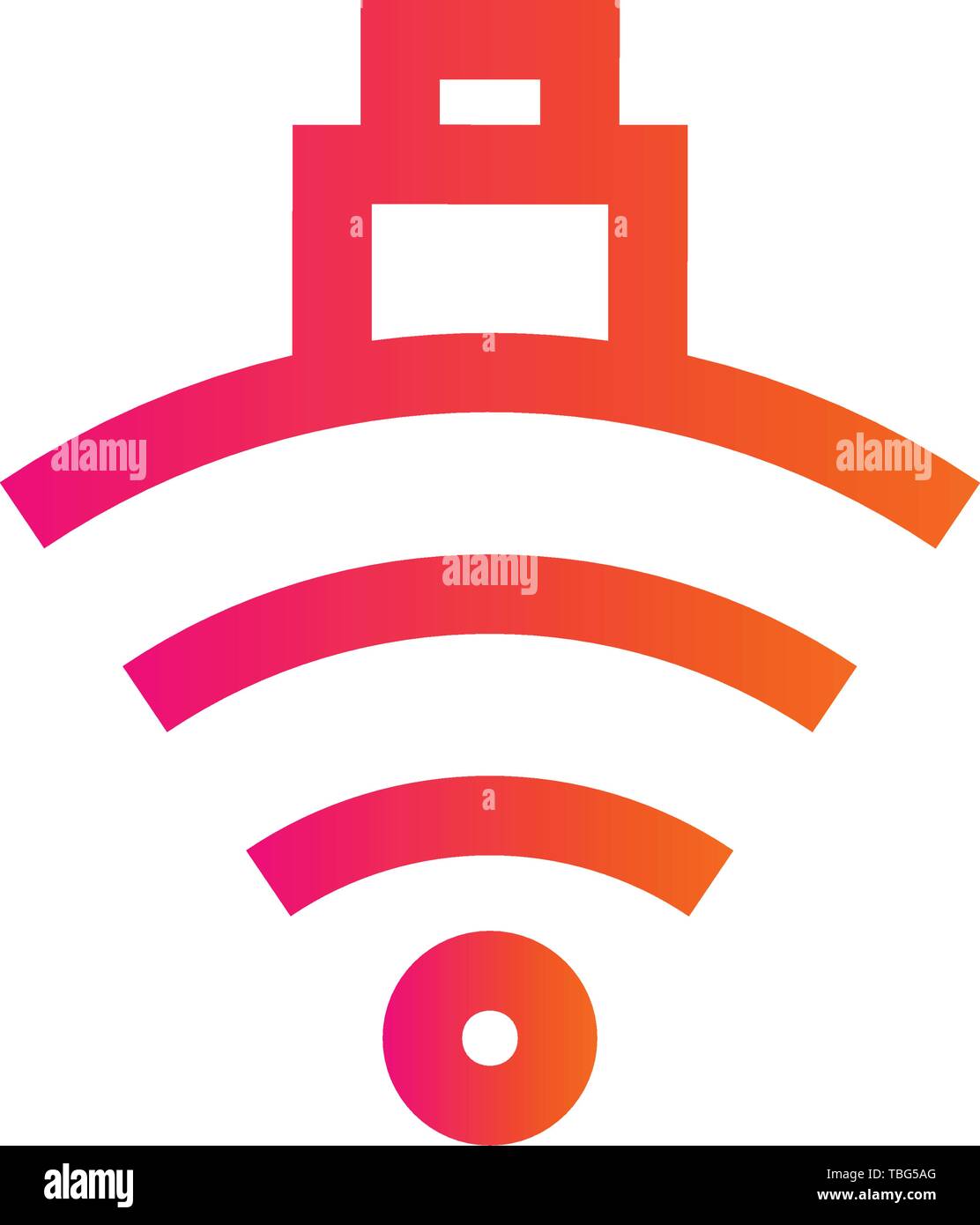 Wireless security icon - Protection wireless sign - Wifi lock Stock ...