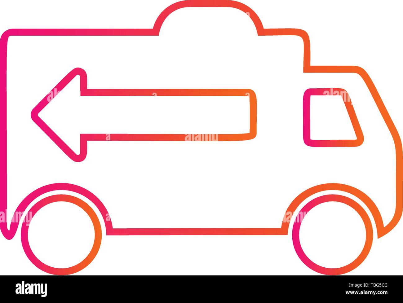 Van with arrow icon vector Stock Vector Image & Art - Alamy