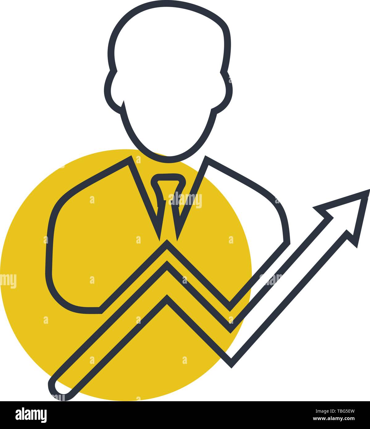 Arrow Going Up With Businessman Icon Vector Stock Vector Image And Art Alamy