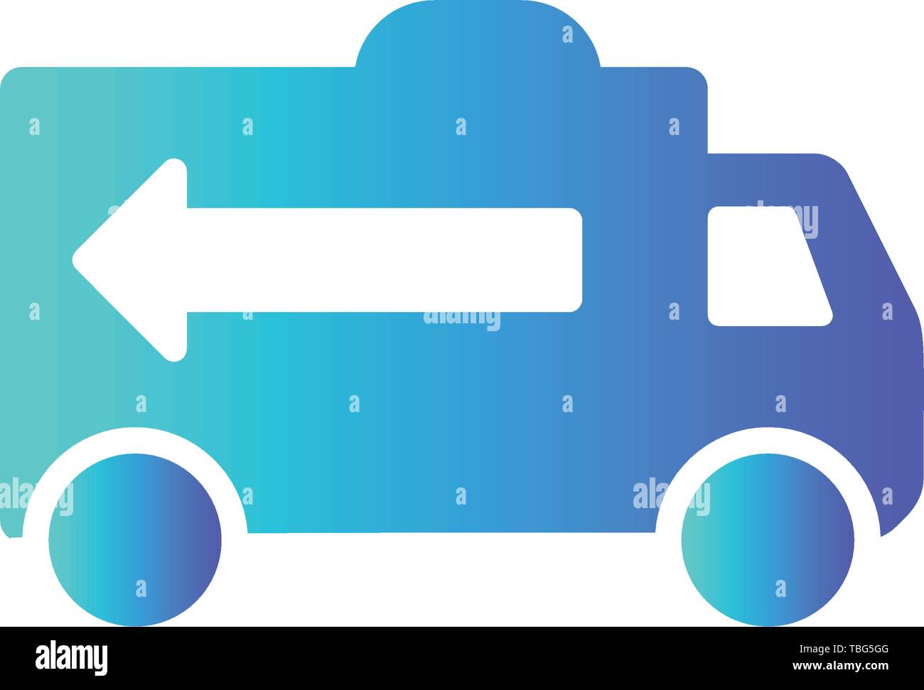 Van with arrow icon vector Stock Vector Image & Art - Alamy