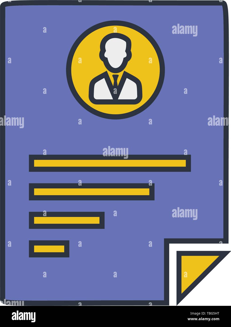 Resume Vector Icon - Cv sign Stock Vector Image & Art - Alamy