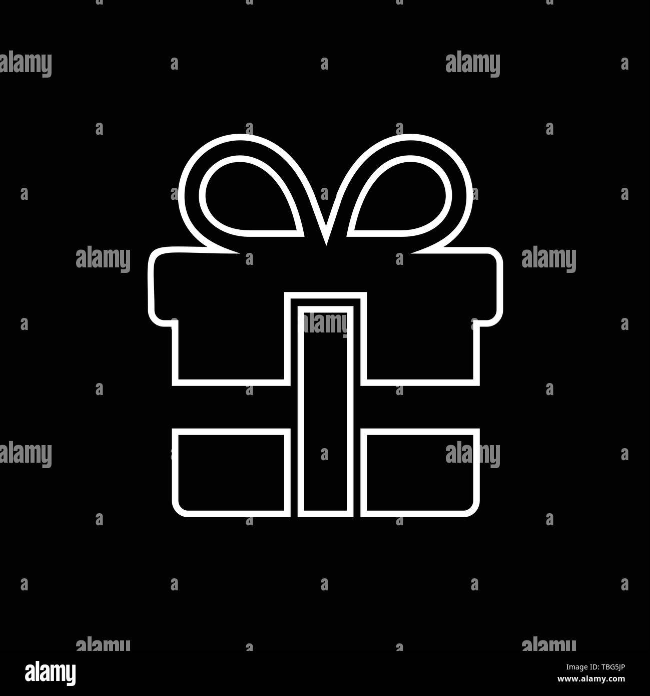 Gift box icon Black and White Stock Photos & Images - Alamy