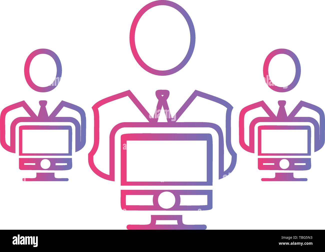 Offices time working on the computer - vector Stock Vector Image & Art ...