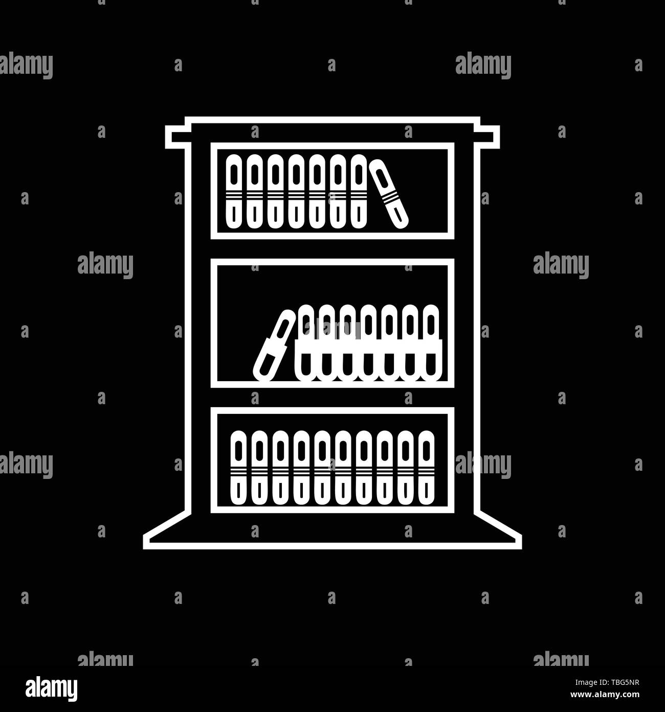 Office bookshelf Icon vector - Bookshelf sign Stock Vector Image & Art ...