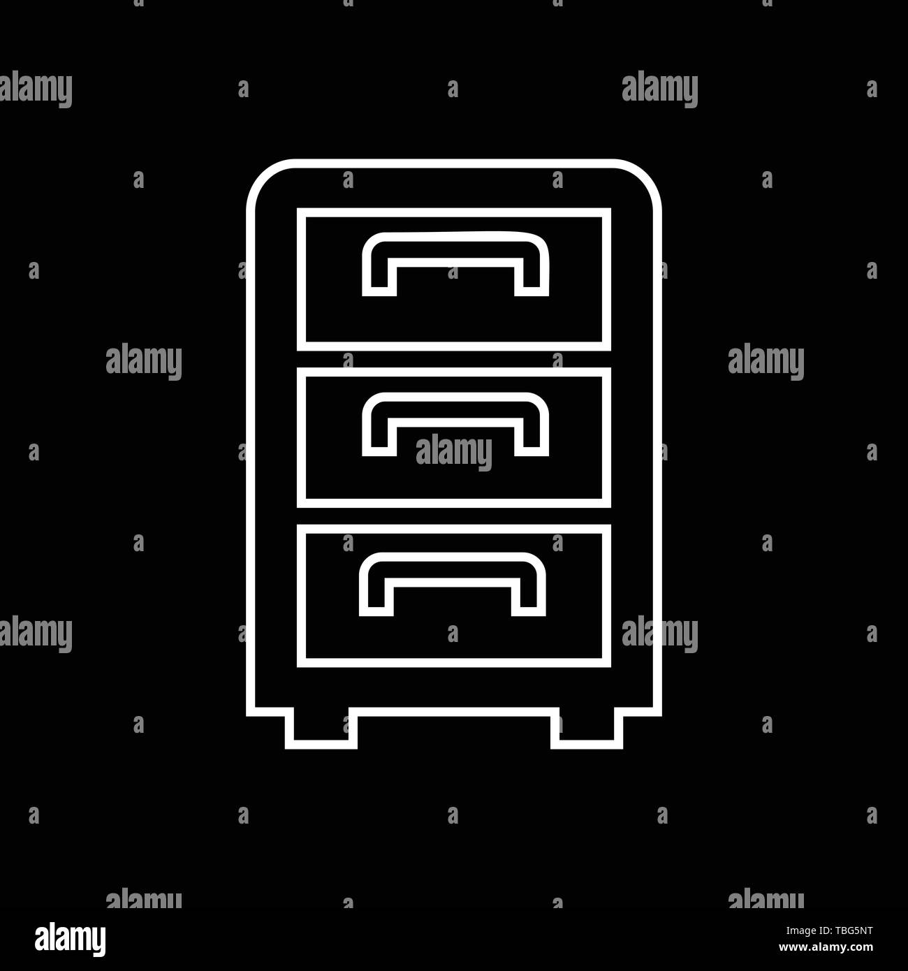 Filing cabinet icon Black and White Stock Photos & Images - Alamy