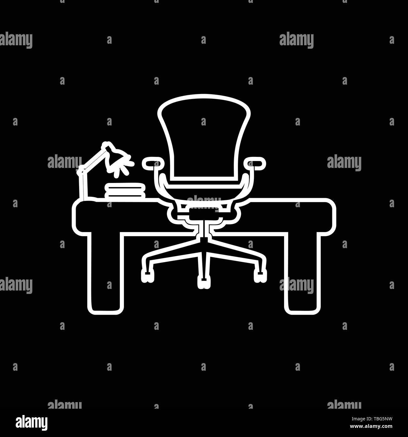 Office workplace icon vector - Workplace sign Stock Vector Image & Art ...