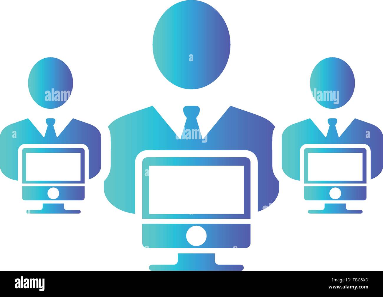 Offices time working on the computer - vector Stock Vector Image & Art ...