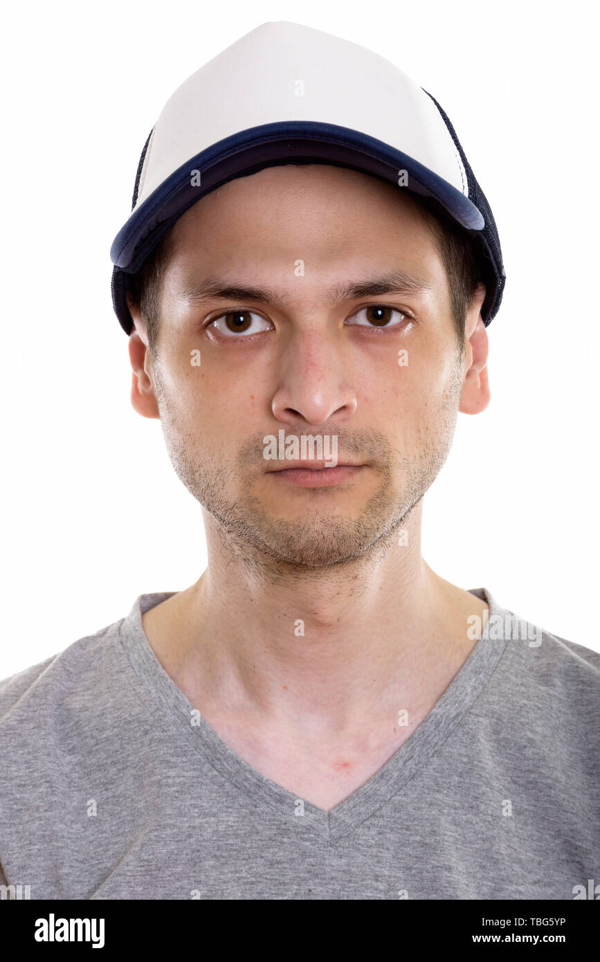 Studio portrait of man isolated against white background Stock Photo ...