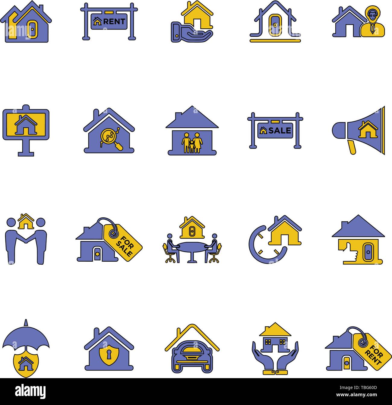 Real estate icons set Stock Vector Image & Art - Alamy