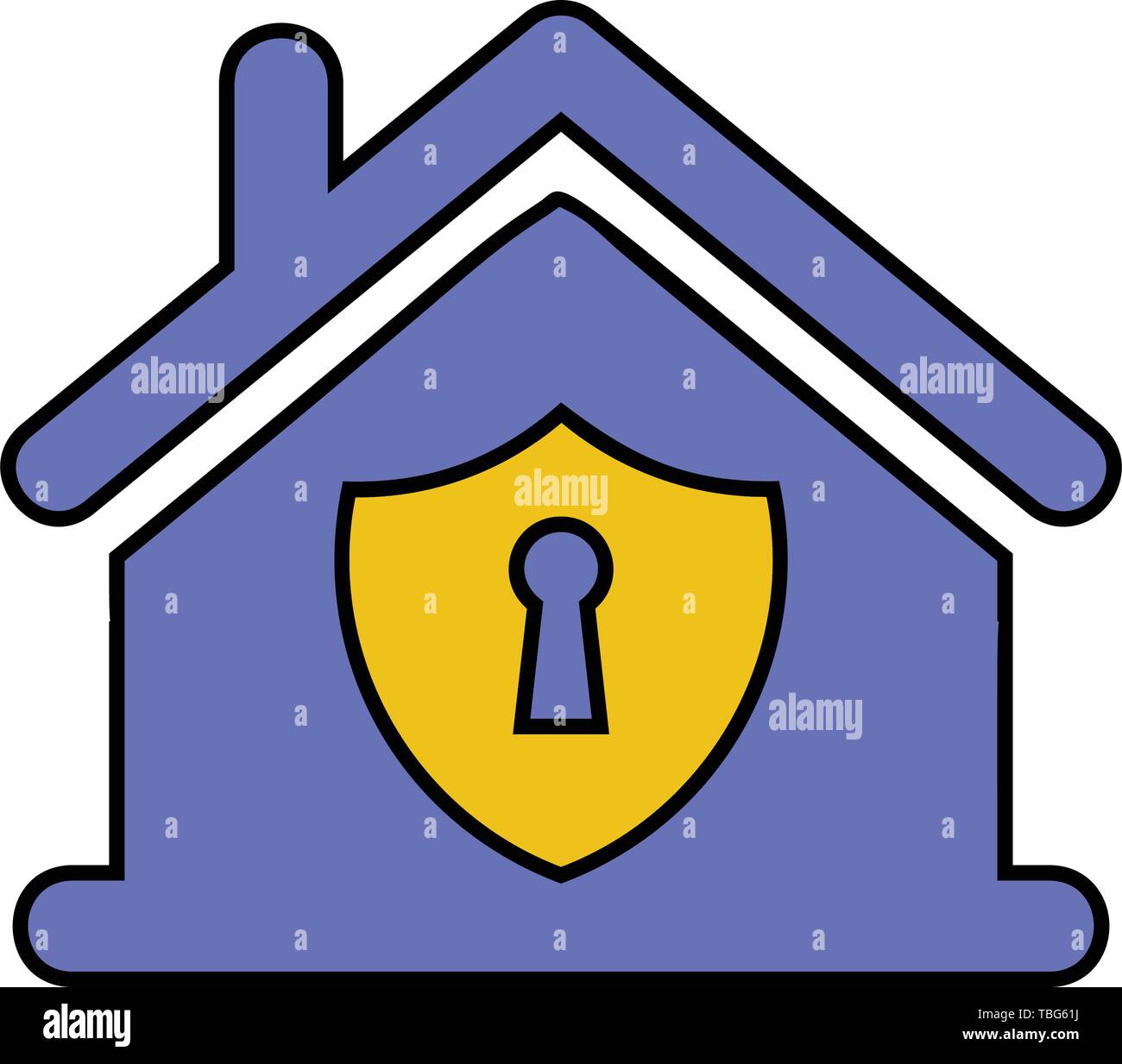Lock house icon - Real estate protection sign Stock Vector Image & Art ...