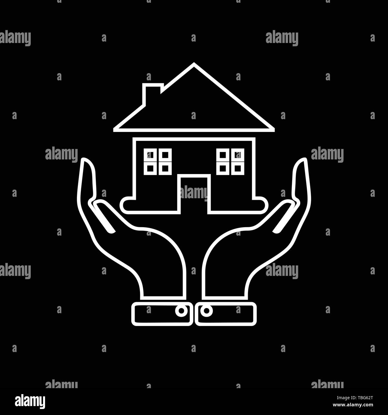 House protection icon - Home safety sign Stock Vector Image & Art - Alamy