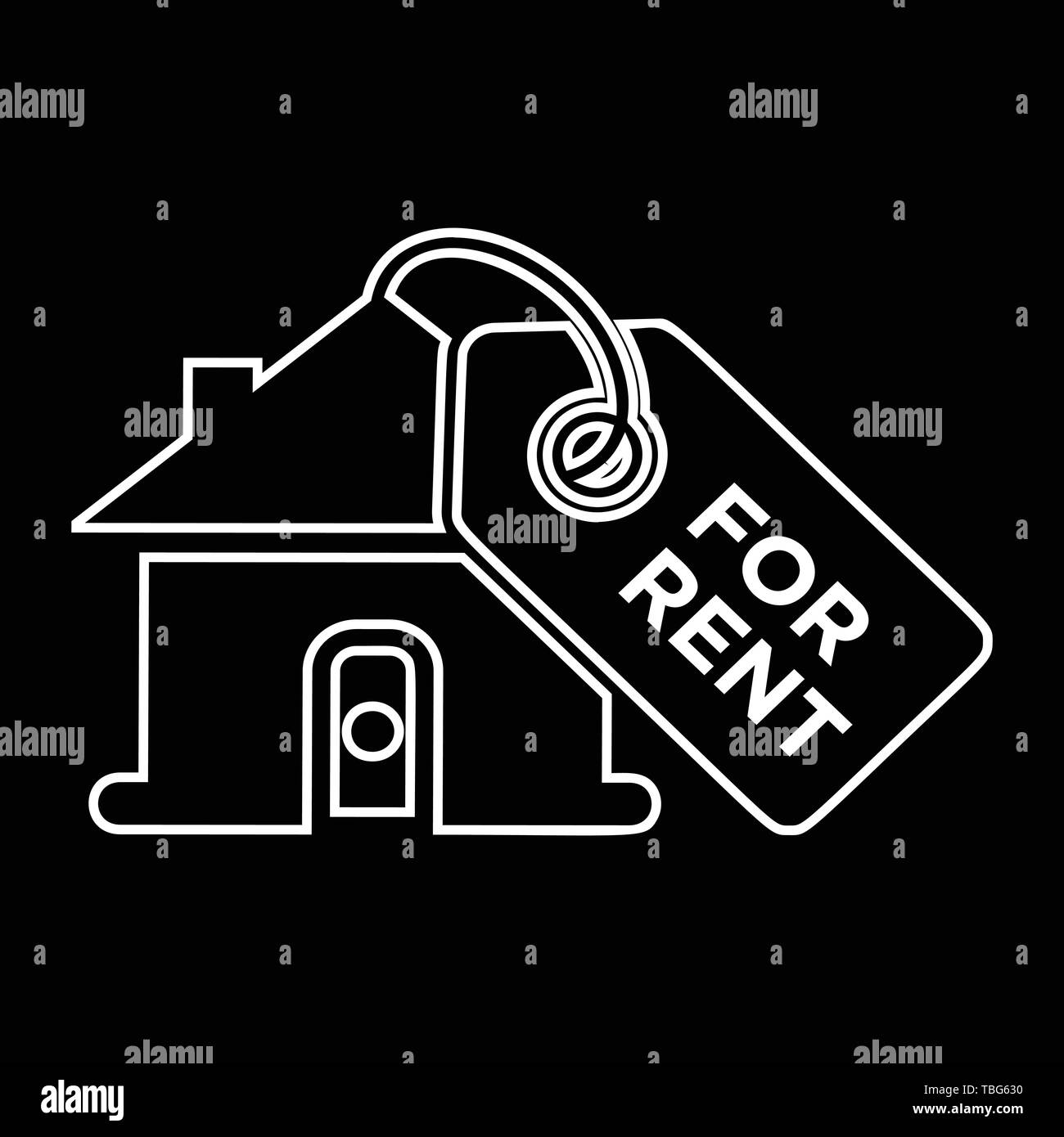 Rent sign rental icon Black and White Stock Photos & Images - Alamy