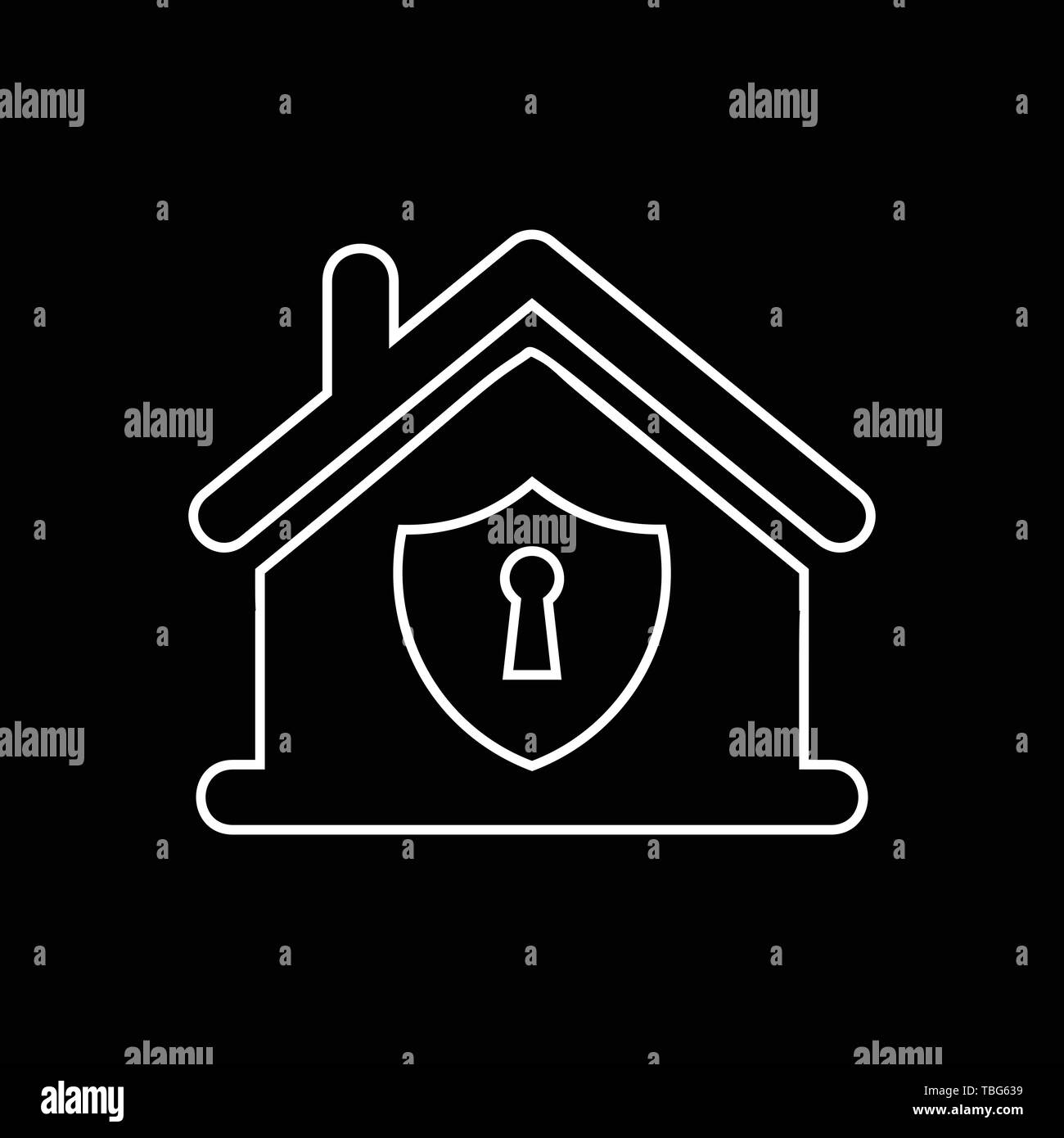 Real estate security illustration Black and White Stock Photos & Images ...