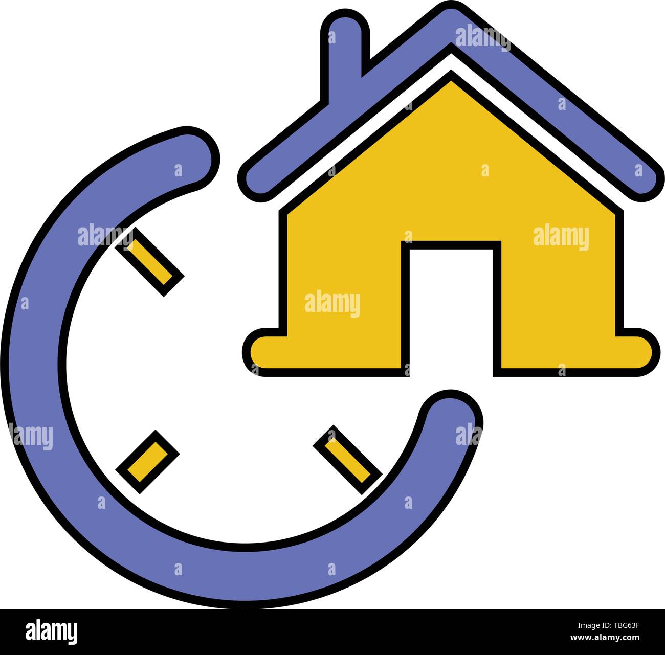 House and clock icon - vector Stock Vector Image & Art - Alamy