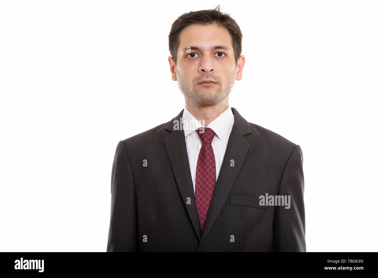 Studio portrait of man isolated against white background Stock Photo ...