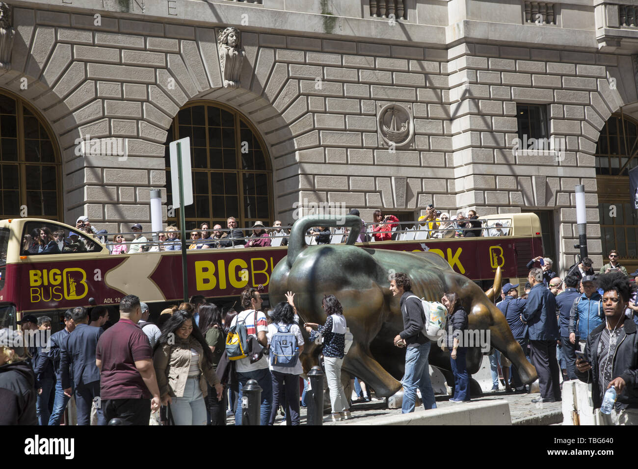 The famous "Wall Street" bull is a popular tourist attraction to be ...