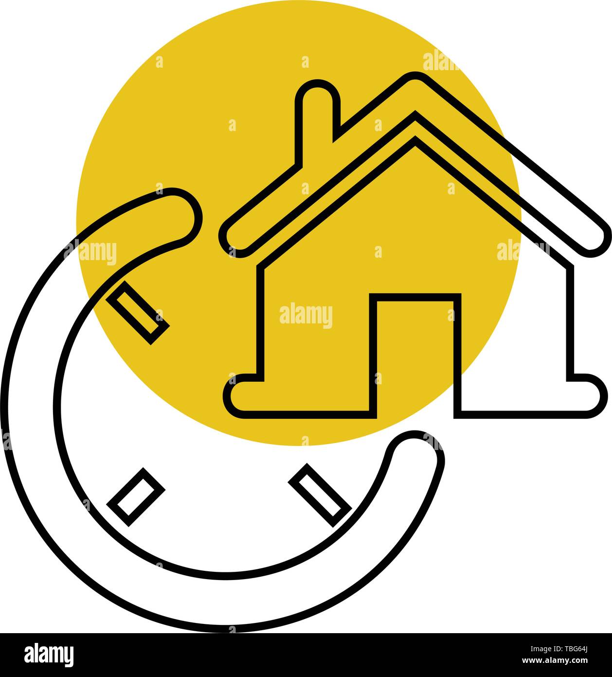 House and clock icon - vector Stock Vector Image & Art - Alamy