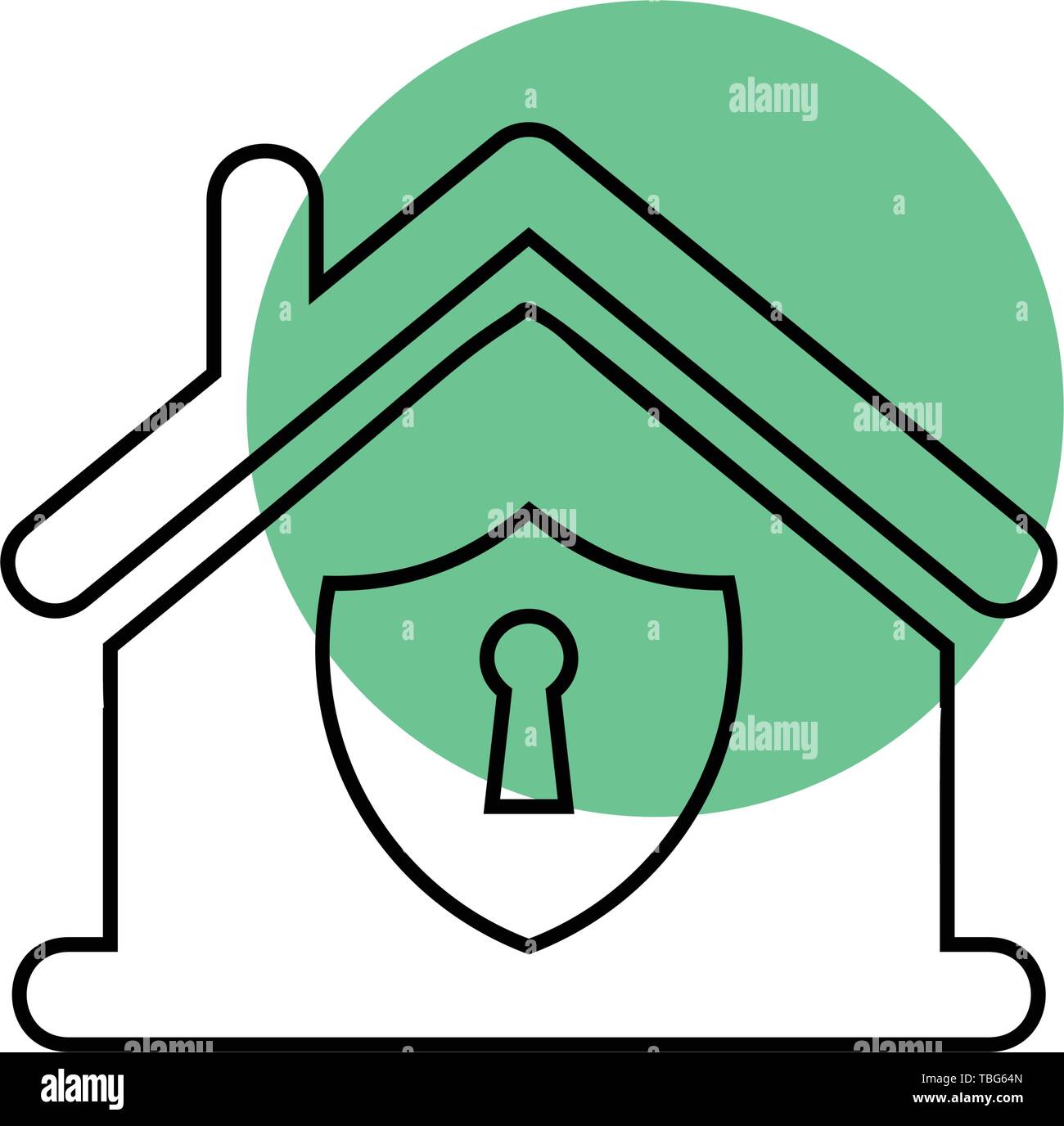 Lock house icon - Real estate protection sign Stock Vector Image & Art ...