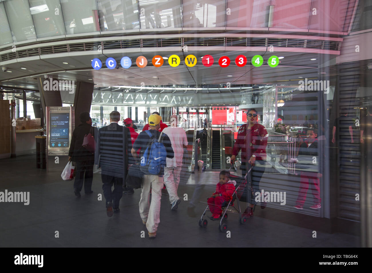 Entrance to Fulton Center the transit hub at Fulton and Broadway opened ...