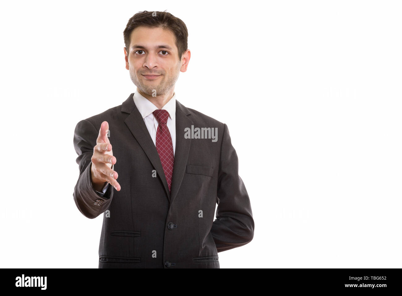 Studio portrait of man isolated against white background Stock Photo ...