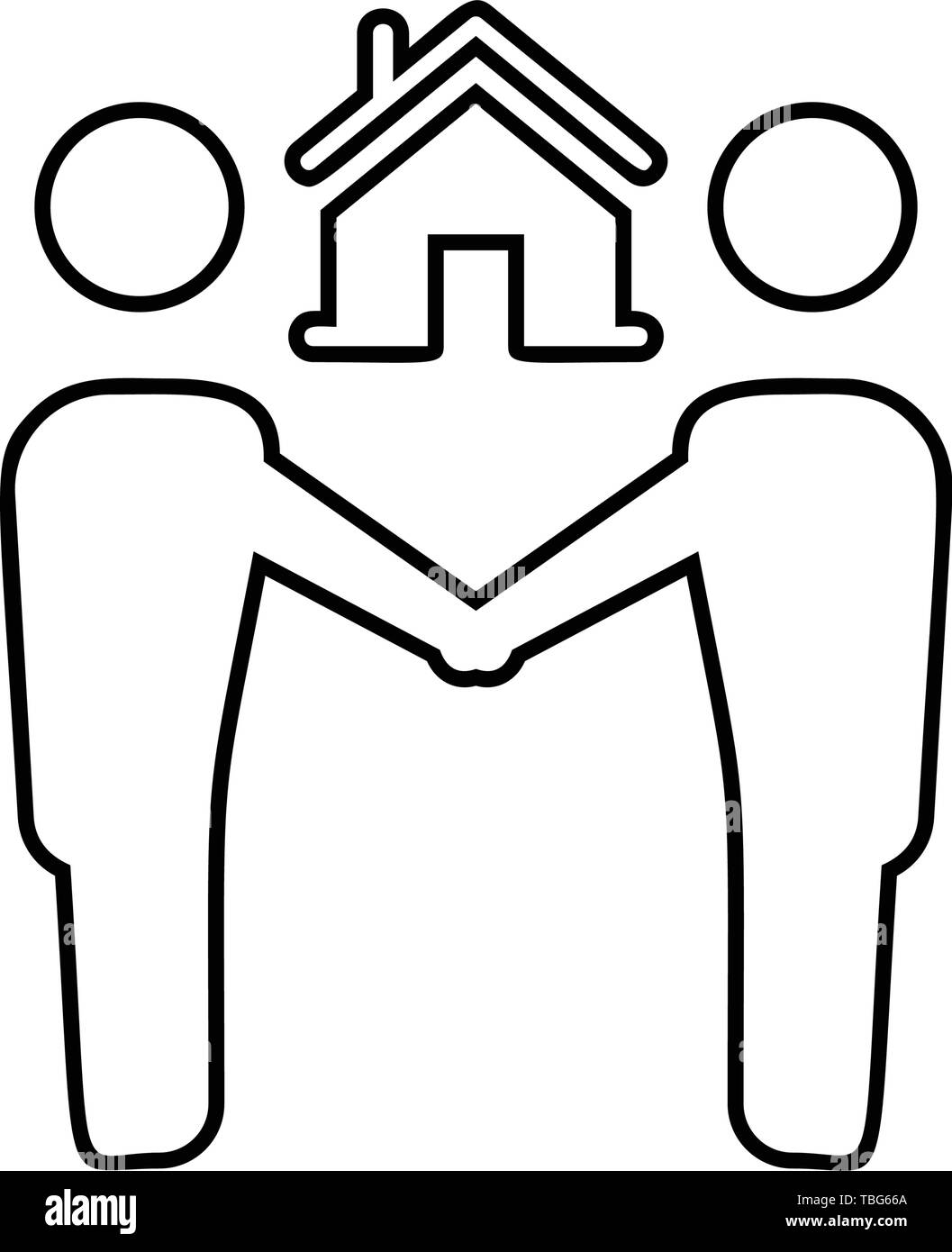 House deal icon - Real estate deal sign Stock Vector Image & Art - Alamy