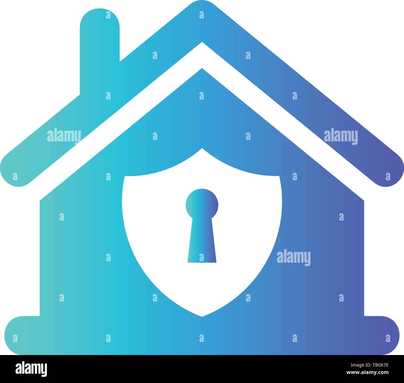 Lock house icon - Real estate protection sign Stock Vector Image & Art ...