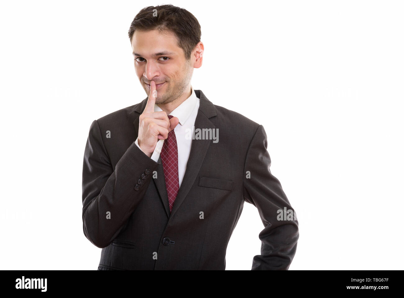 Studio portrait of man isolated against white background Stock Photo ...