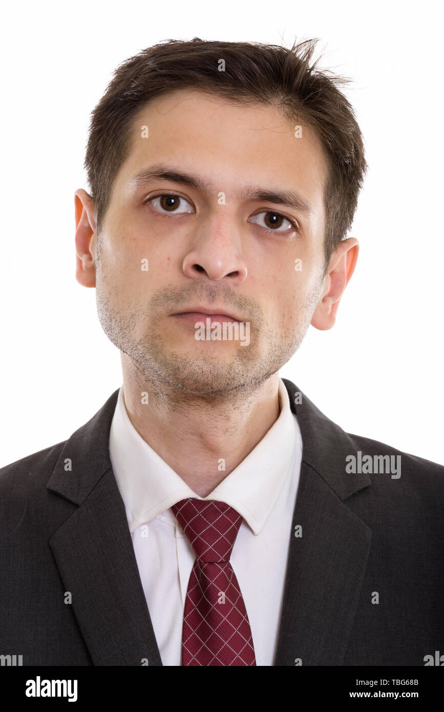 Studio portrait of man isolated against white background Stock Photo ...
