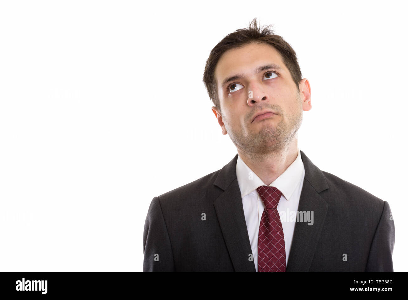 Studio portrait of man isolated against white background Stock Photo ...