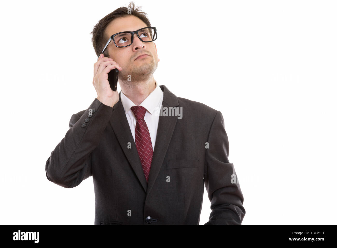 Studio portrait of man isolated against white background Stock Photo ...