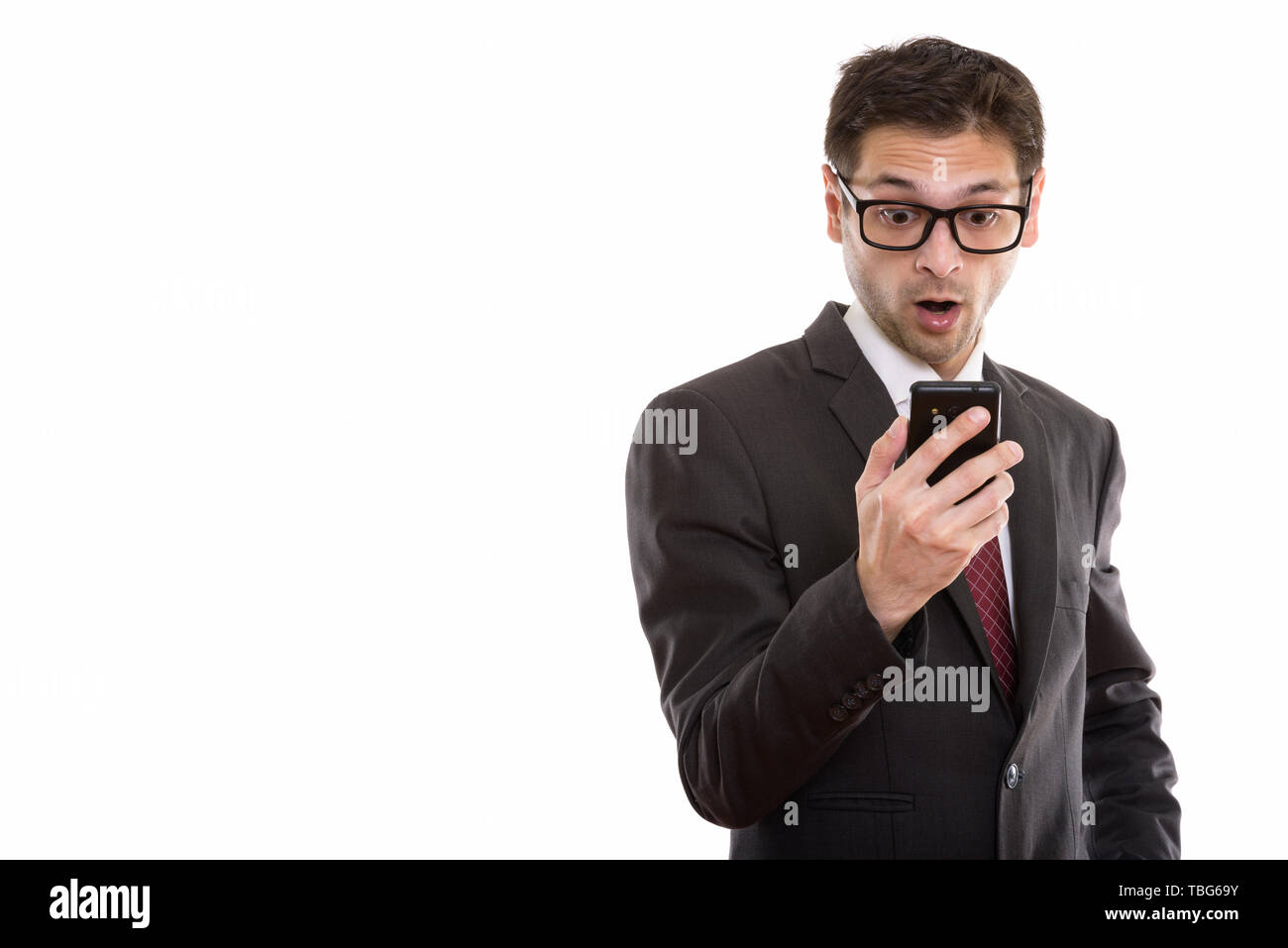 Studio portrait of man isolated against white background Stock Photo ...