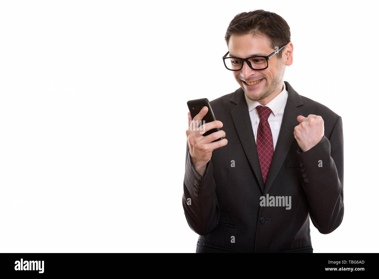 Studio portrait of man isolated against white background Stock Photo ...