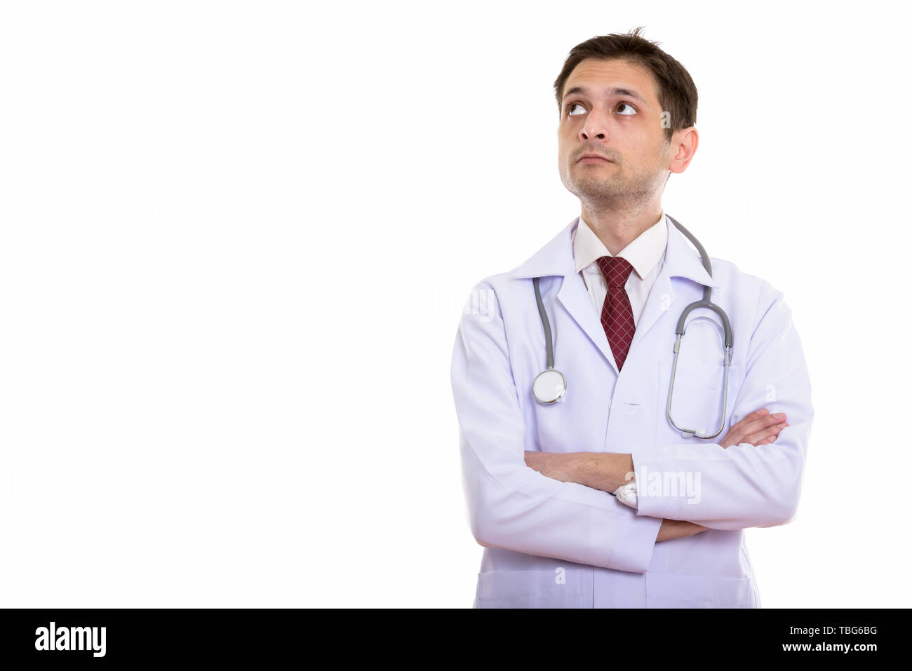 Studio portrait of man isolated against white background Stock Photo ...
