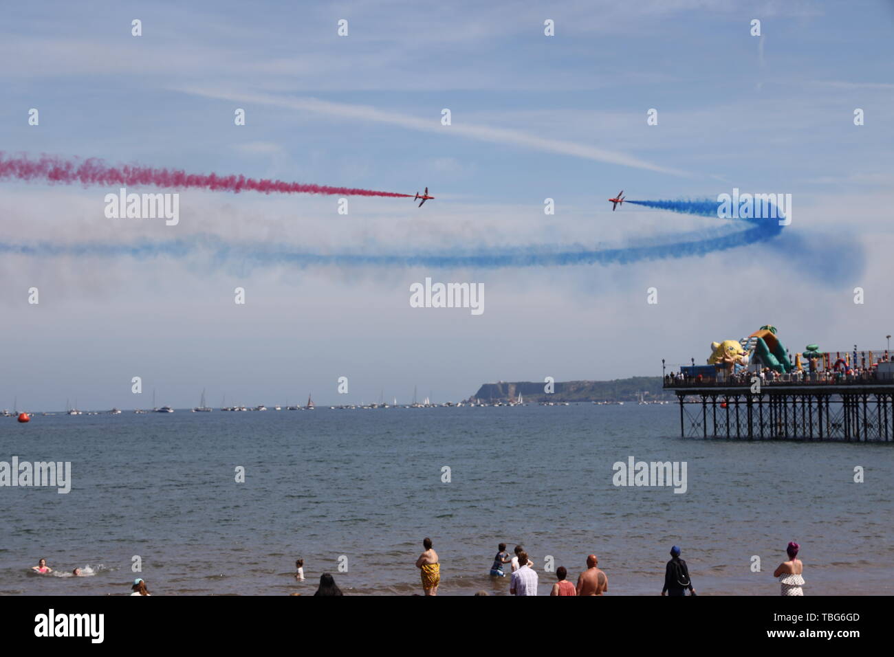 Torbay UK. 1 June 2019. Crowds gather to watch the first public display ...
