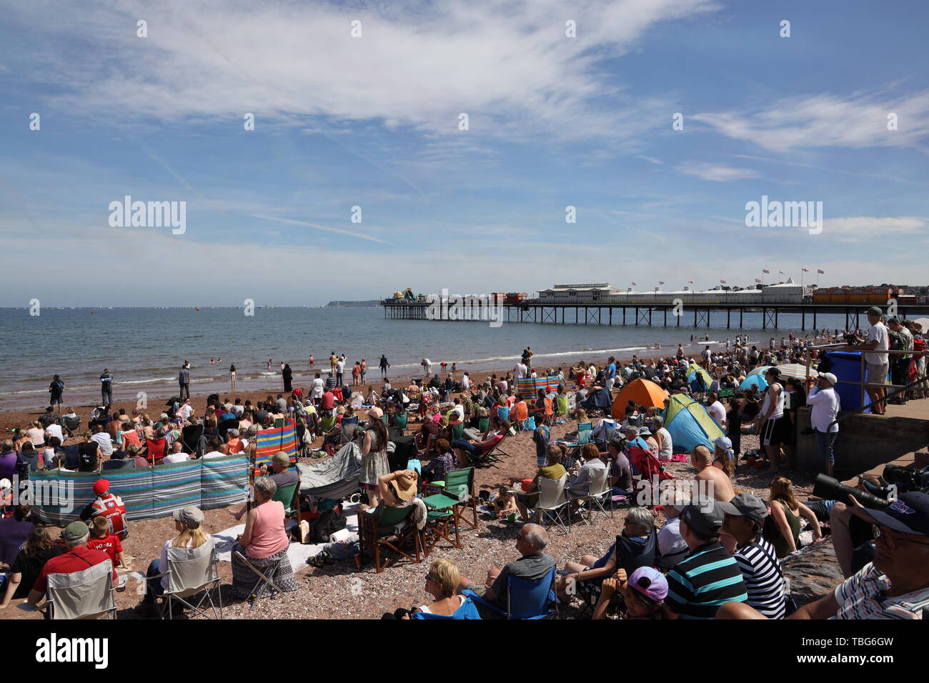Torbay UK. 1 June 2019. Crowds gather to watch the first public display ...